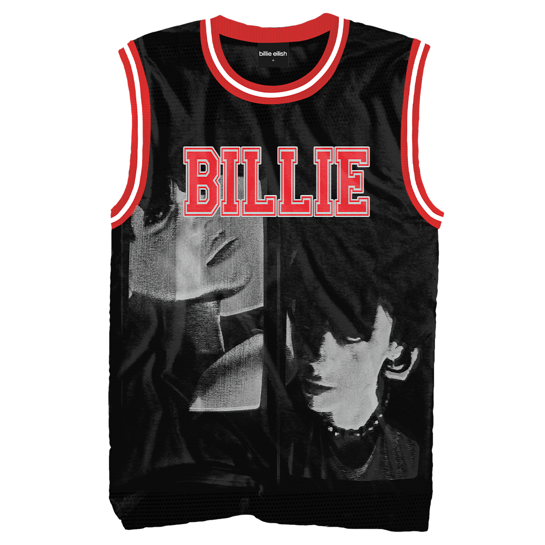 Billie Eilish Red and Black Jersey - Billie Eilish