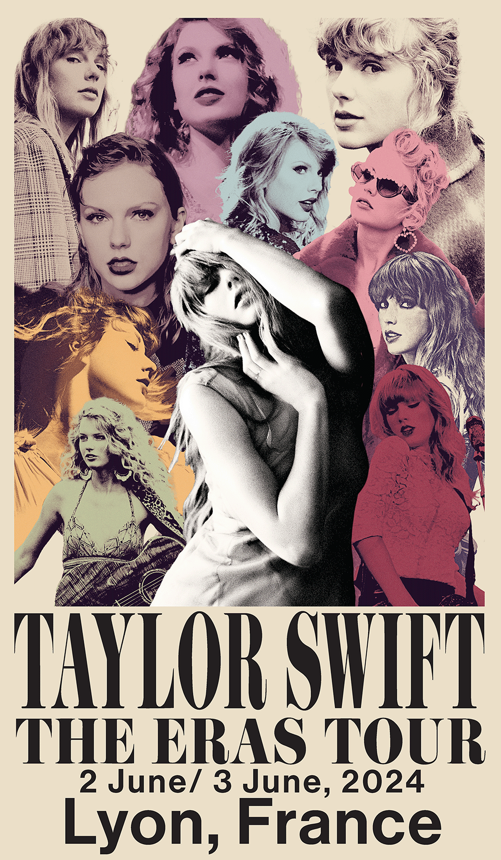 Taylor Swift The Eras Tour Lyon, France Poster - Taylor Swift